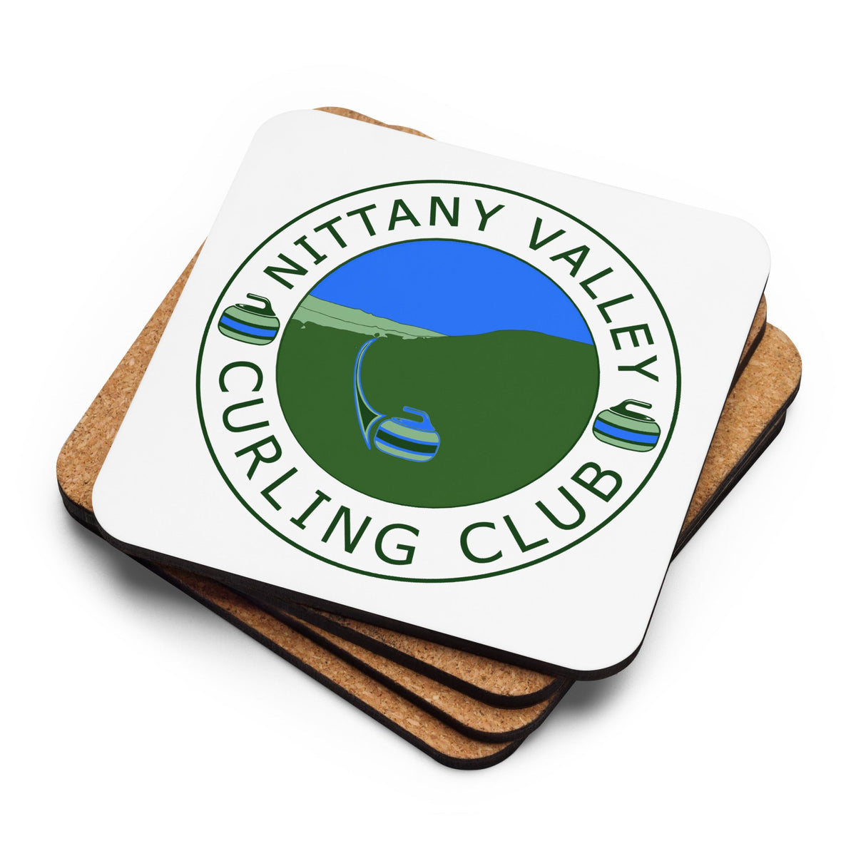 Nittany Valley Curling Cork-back coaster – Broomfitters